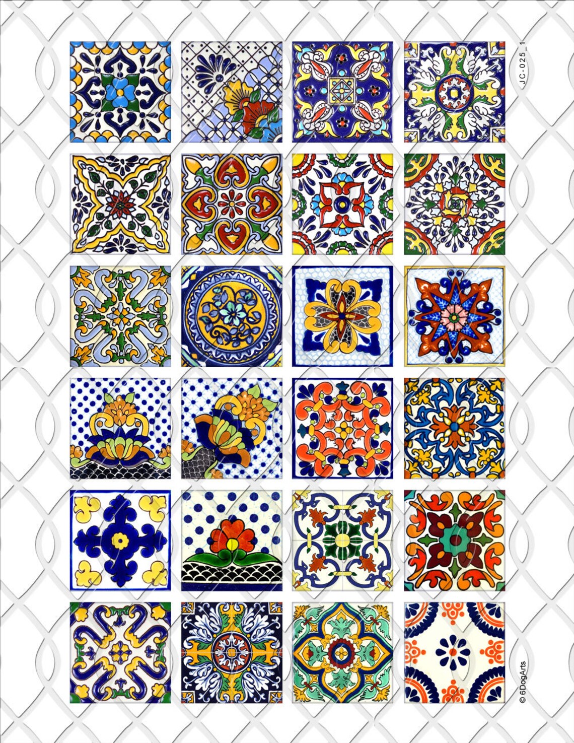Mexican Talavera Tiles Digital Collage Sheets Printable - Etsy