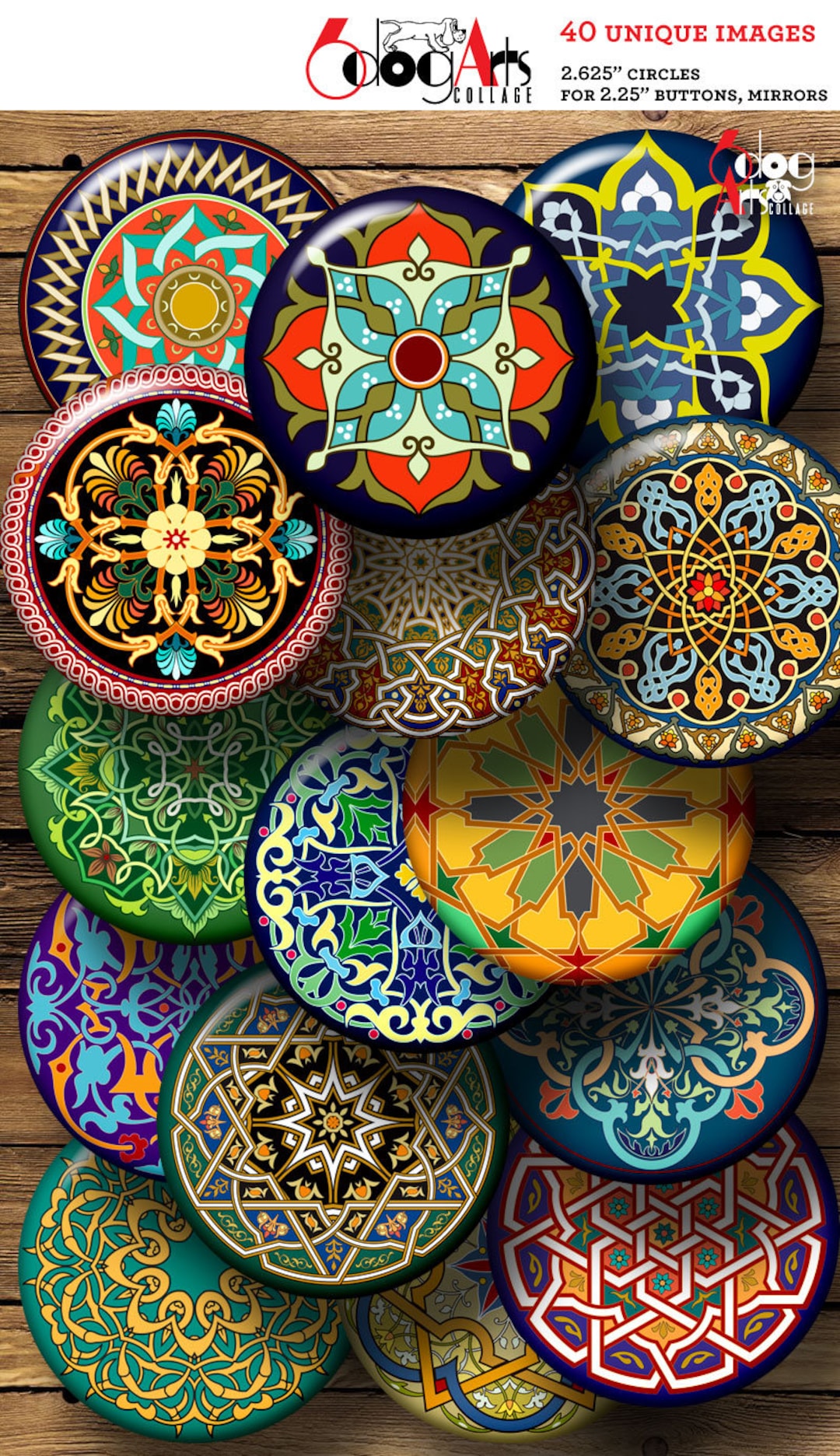 Arabesque Moroccan Designs Digital Collage Sheets Printable - Etsy