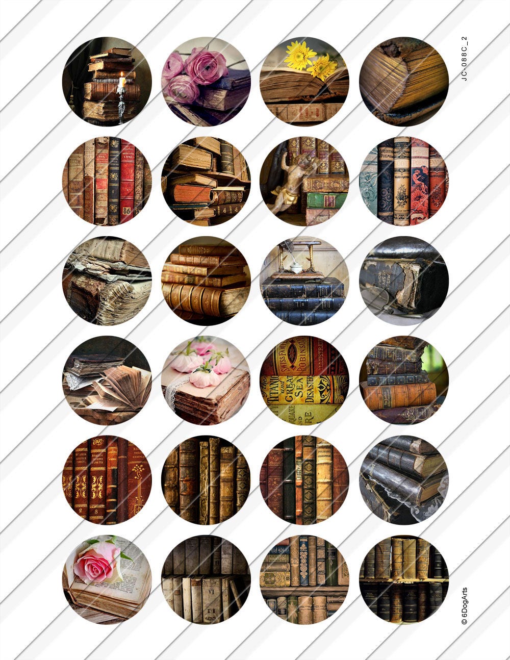 Vintage Books Digital Collage Sheets Printable Download for Bottle Caps ...