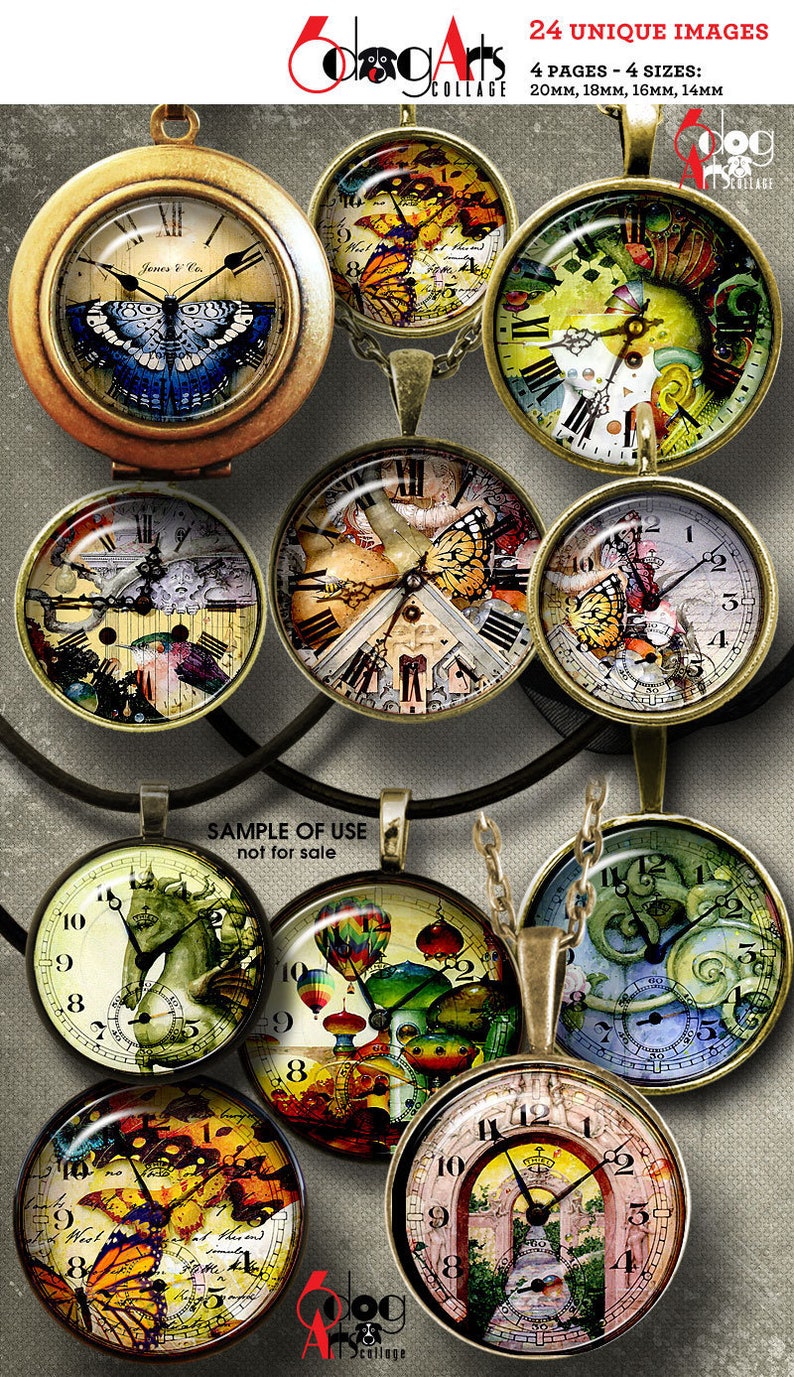 Time Fantasy Digital Collage Sheets Printable Download Mini - Etsy