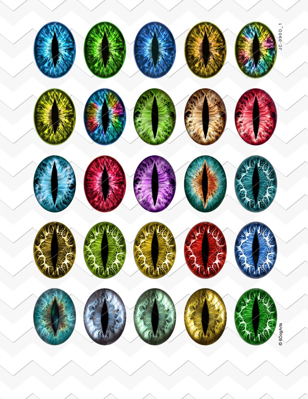 48 Creature Eyes Digital Collage Sheets Printable Jewelry Crafts ...