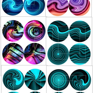 Abstract Geometry 4" & 2" Circles Digital Collage Sheets Printable ...