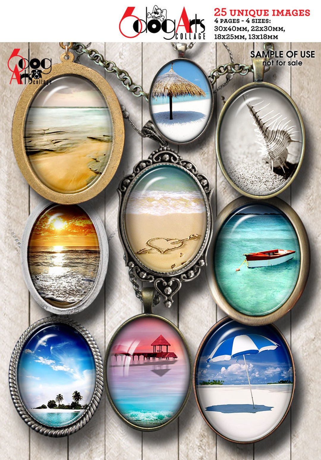 Seashore Digital Collage Sheets Printable Download for - Etsy