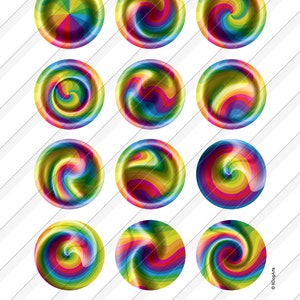 Abstract Geometry 2" Circles Digital Collage Sheets Printable Download ...