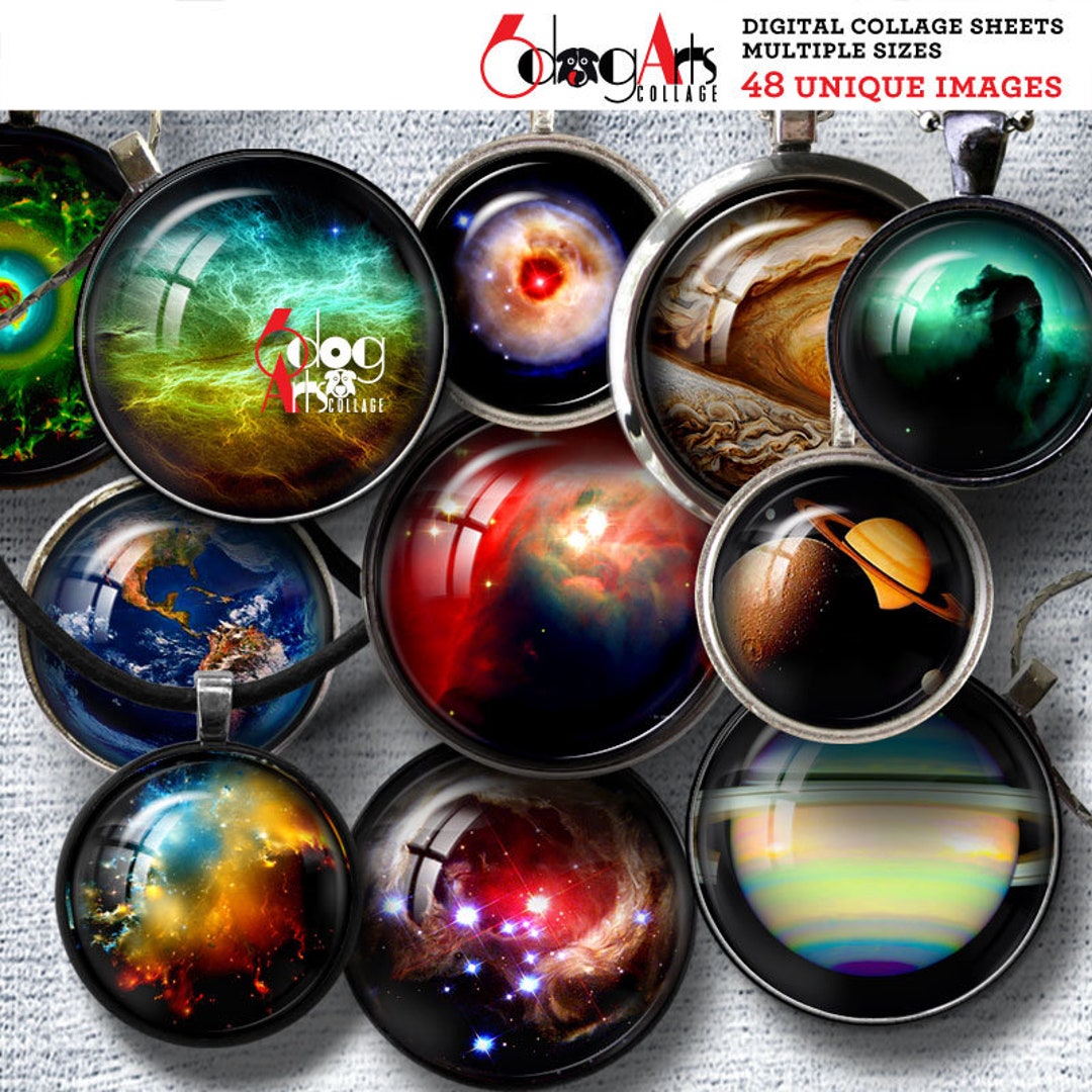 Astronomy Space Digital Collage Sheets Printable Downloads for Bottle ...