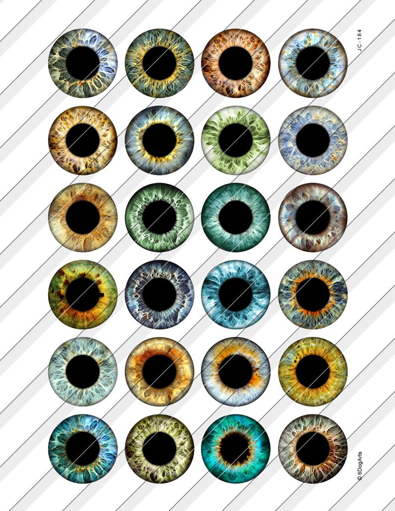 Doll Eyes W/ MEDIUM Size Pupils Digital Collage Sheets Printable ...