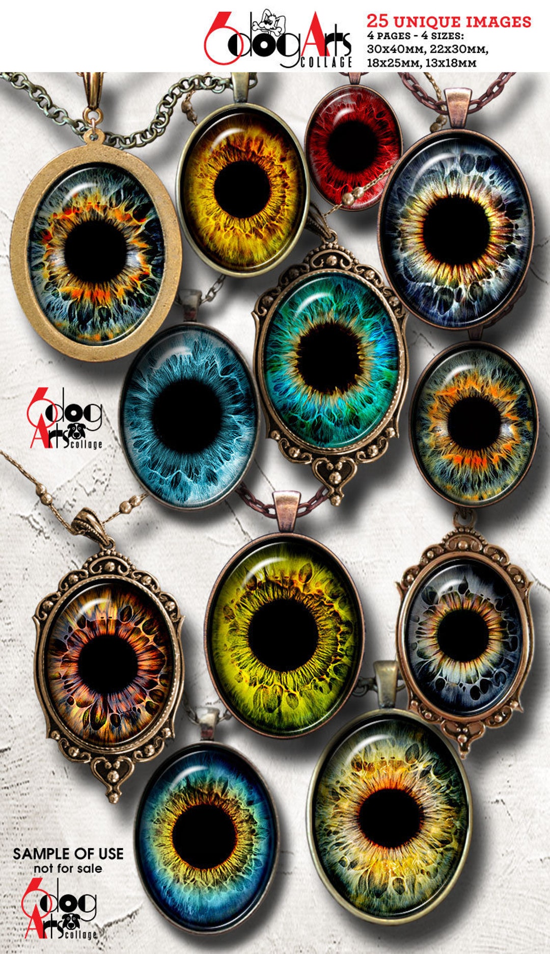 Eye Pupils Digital Collage Sheets Printable Download Pendants - Etsy