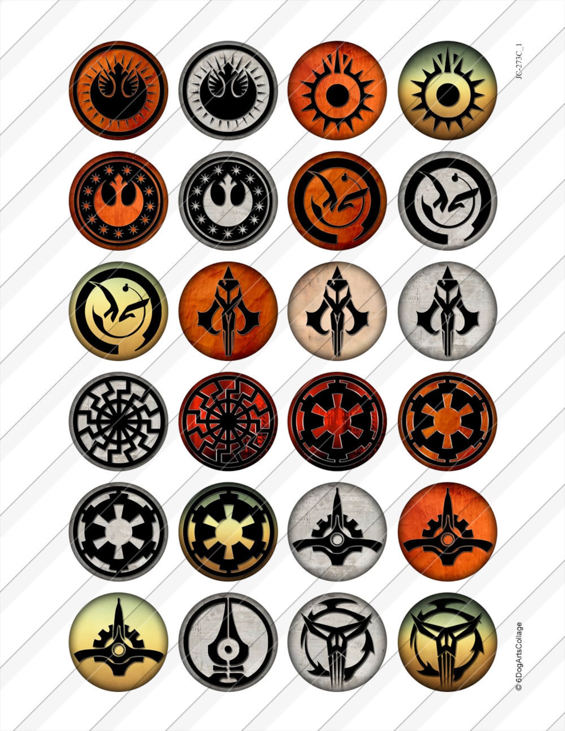 Star Wars Emblems Digital Collage Sheets Printable Downloads - Etsy