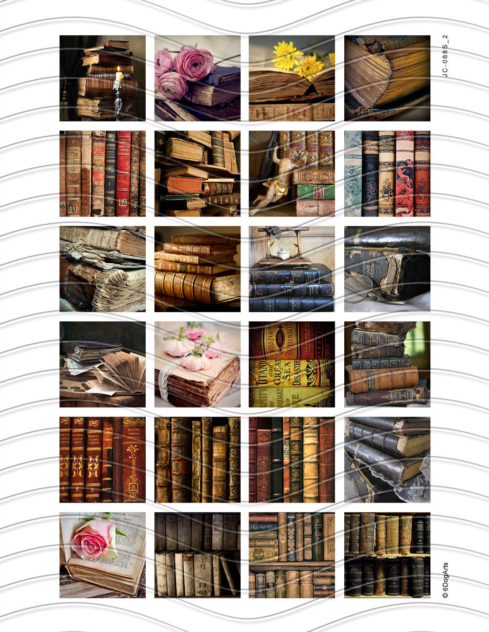 Vintage Libros Digital Collage Hojas Imprimibles Descargar | Etsy