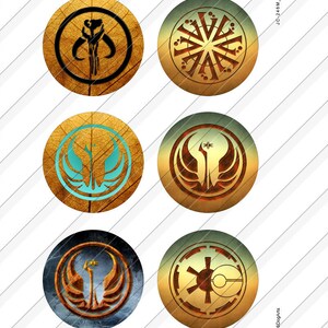 Star Wars Emblems Digital Collage Sheets 2.625" 1.85" 1.629" 1.313 ...
