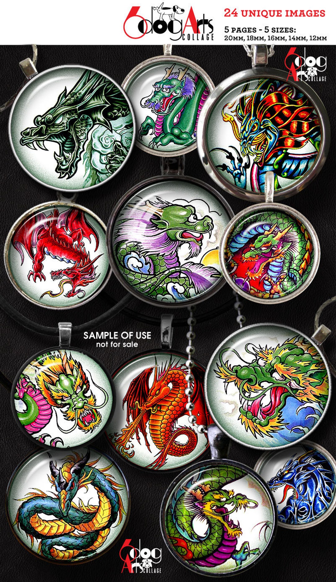 Dragons Digital Collage Sheets Printable Downloads for - Etsy