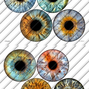 4" Circles Realistic Eye Irises Digital Collage Sheets Printable ...