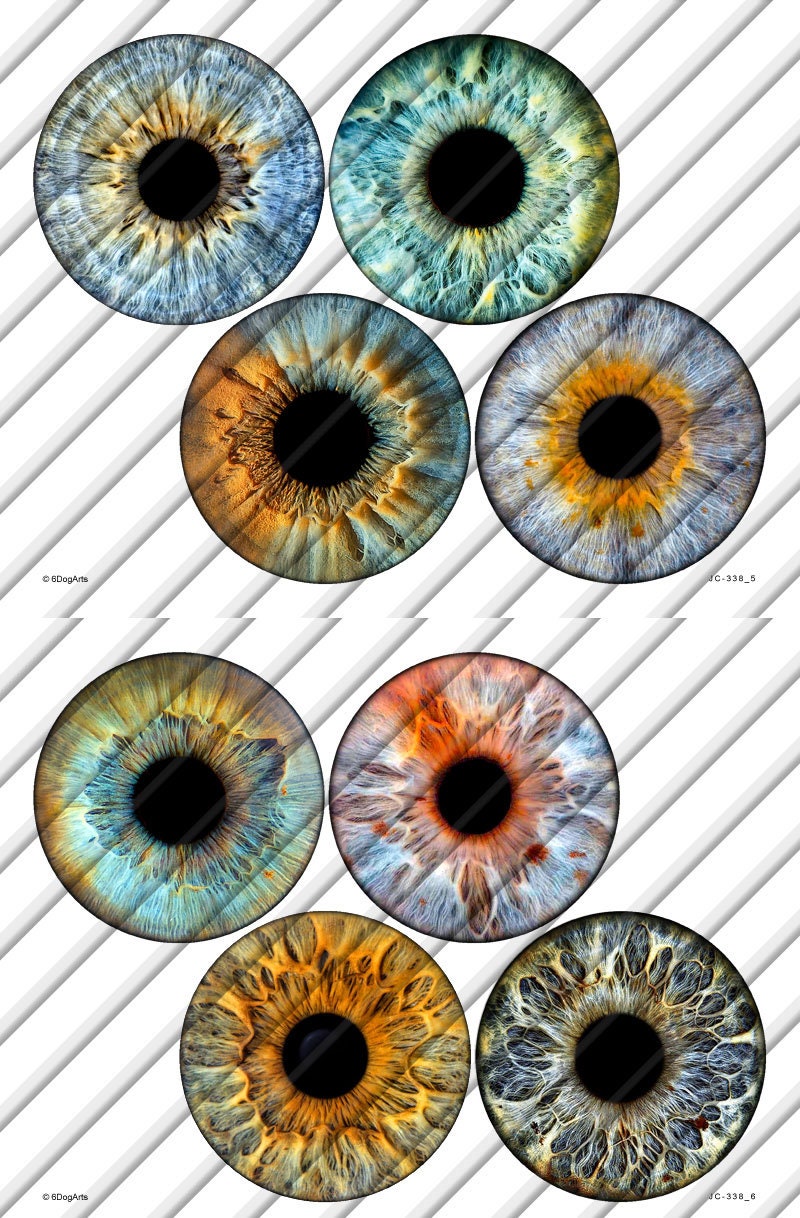 4" Circles Realistic Eye Irises Digital Collage Sheets Printable ...