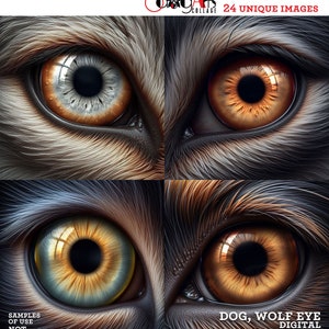 Dog Wolf Eyes Digital Collage Sheets Printable 1.5, 1.25, 1", 30, 25mm ...