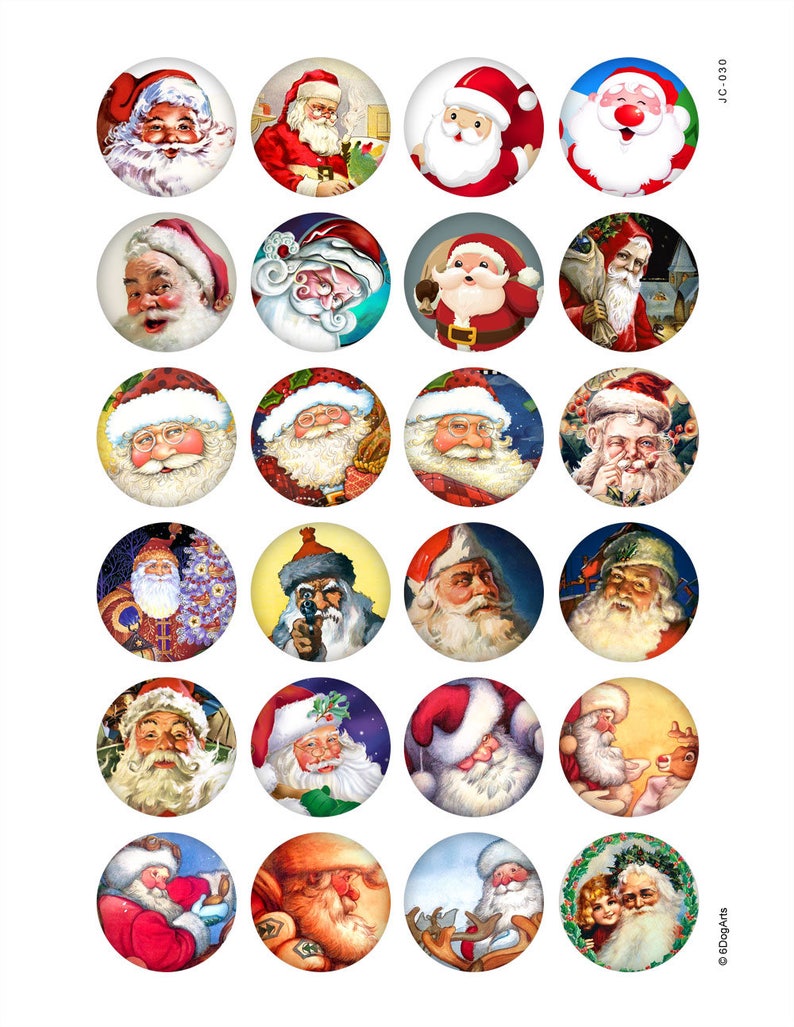 72 Santa Claus Christmas Images Digital Collage Sheets - Etsy