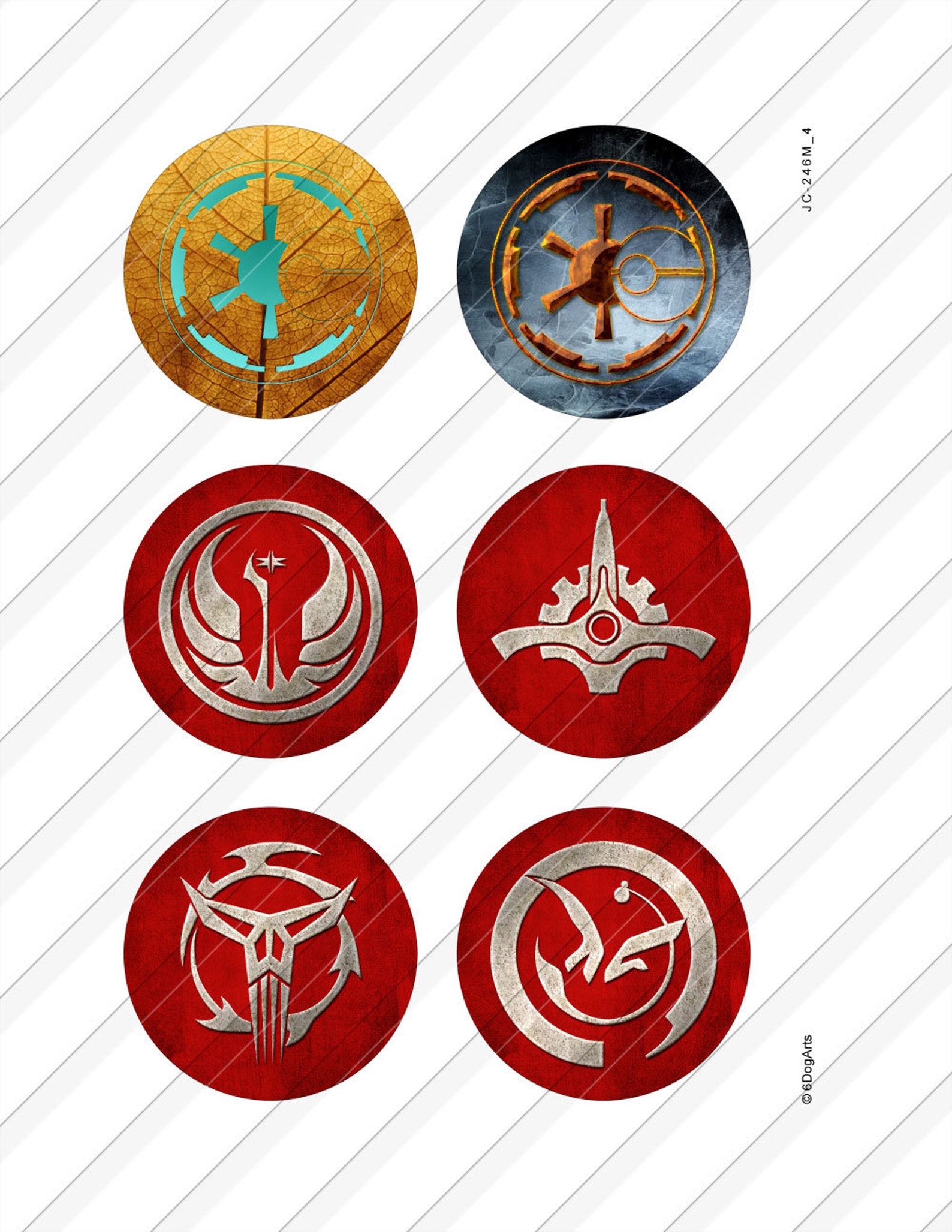 Star Wars Emblems Digital Collage Sheets 2.625 | Etsy
