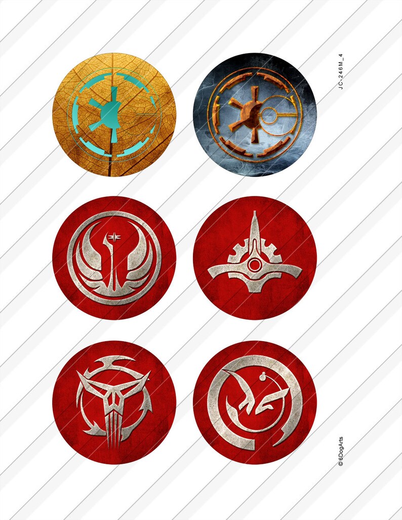 Star Wars Emblems Digital Collage Sheets 2.625 | Etsy