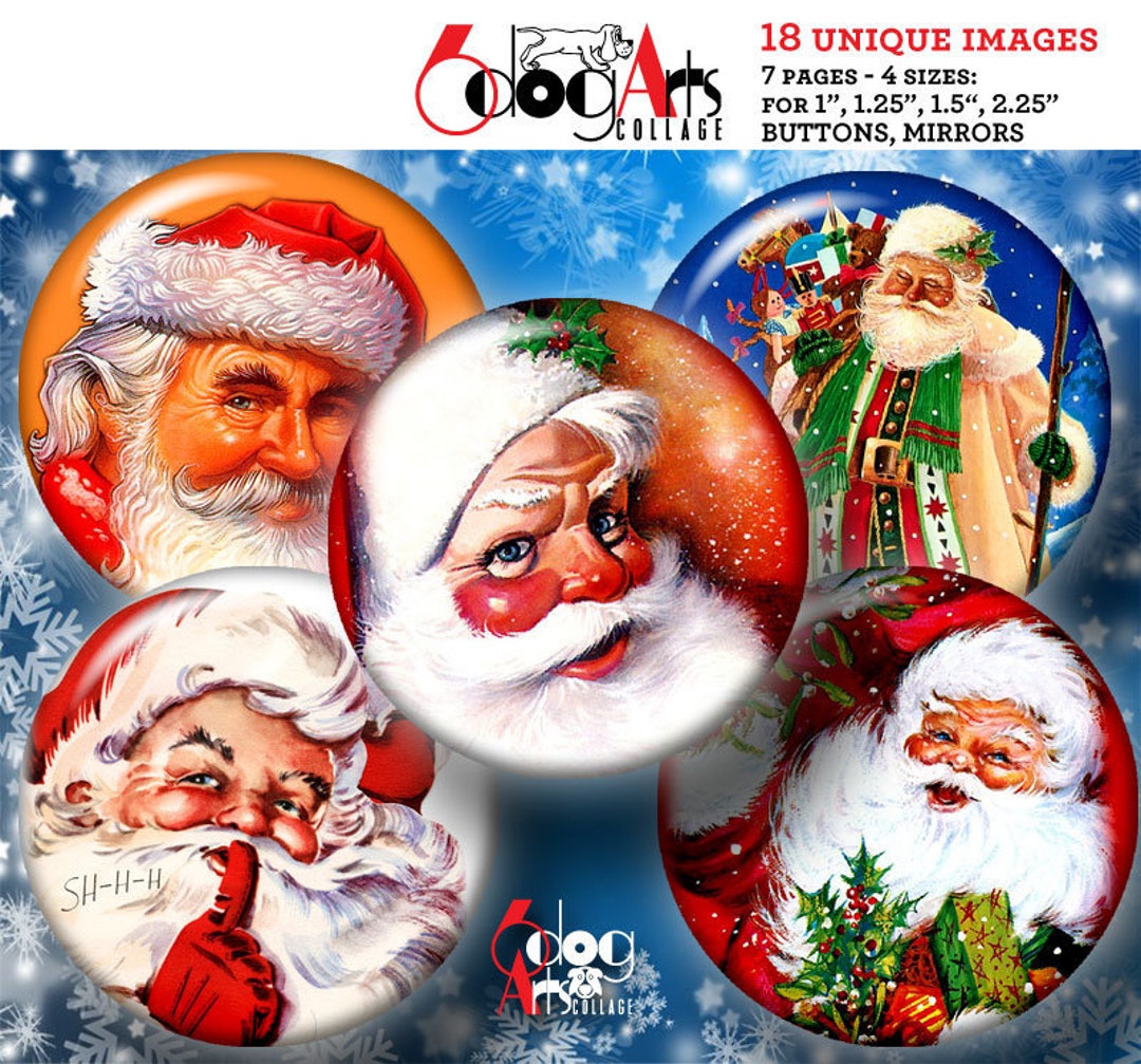 Christmas Santa Claus Digital Collage Sheets Printable - Etsy