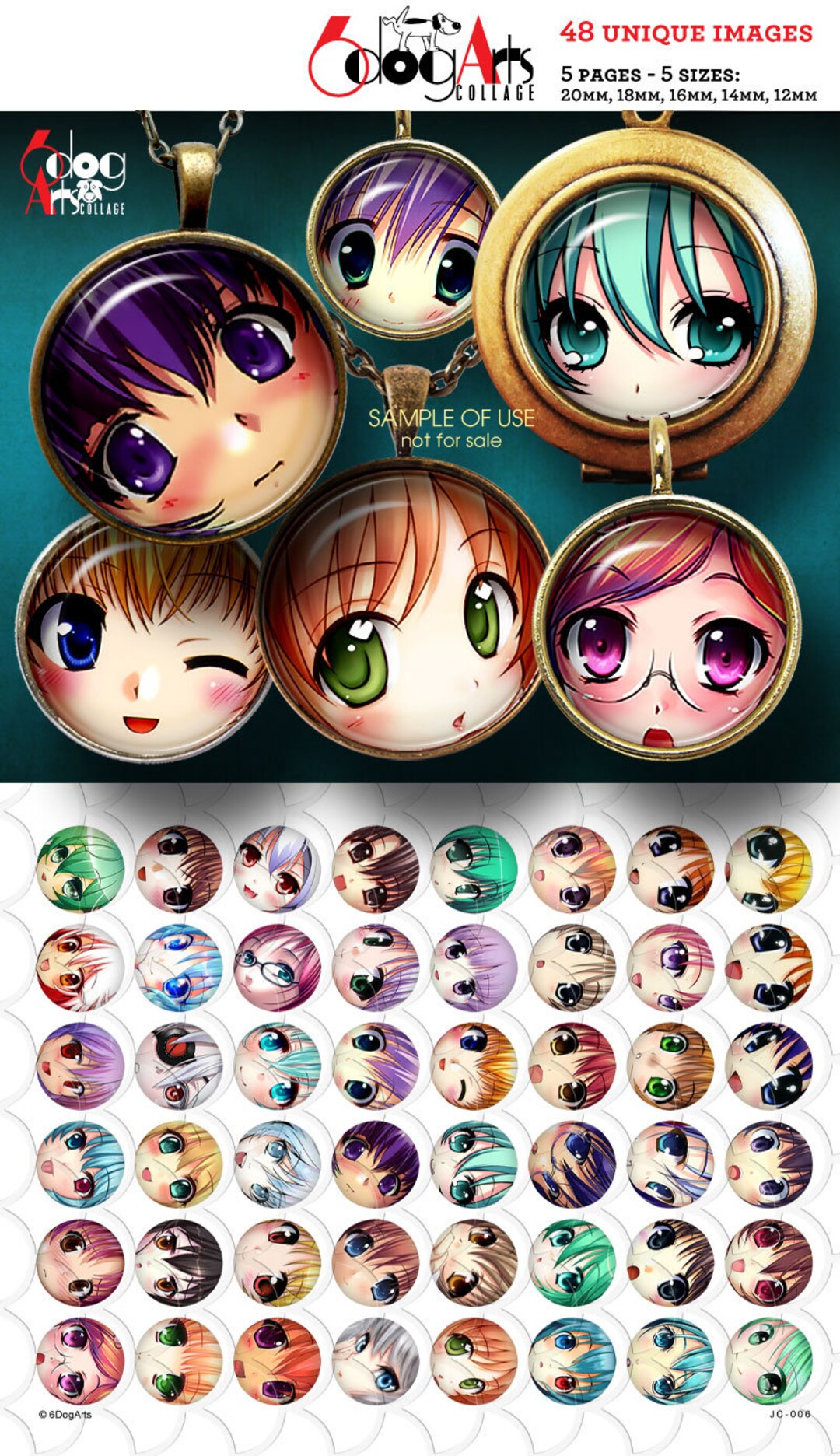 Anime Manga Eyes Digital Collage Sheets Printable Download for - Etsy