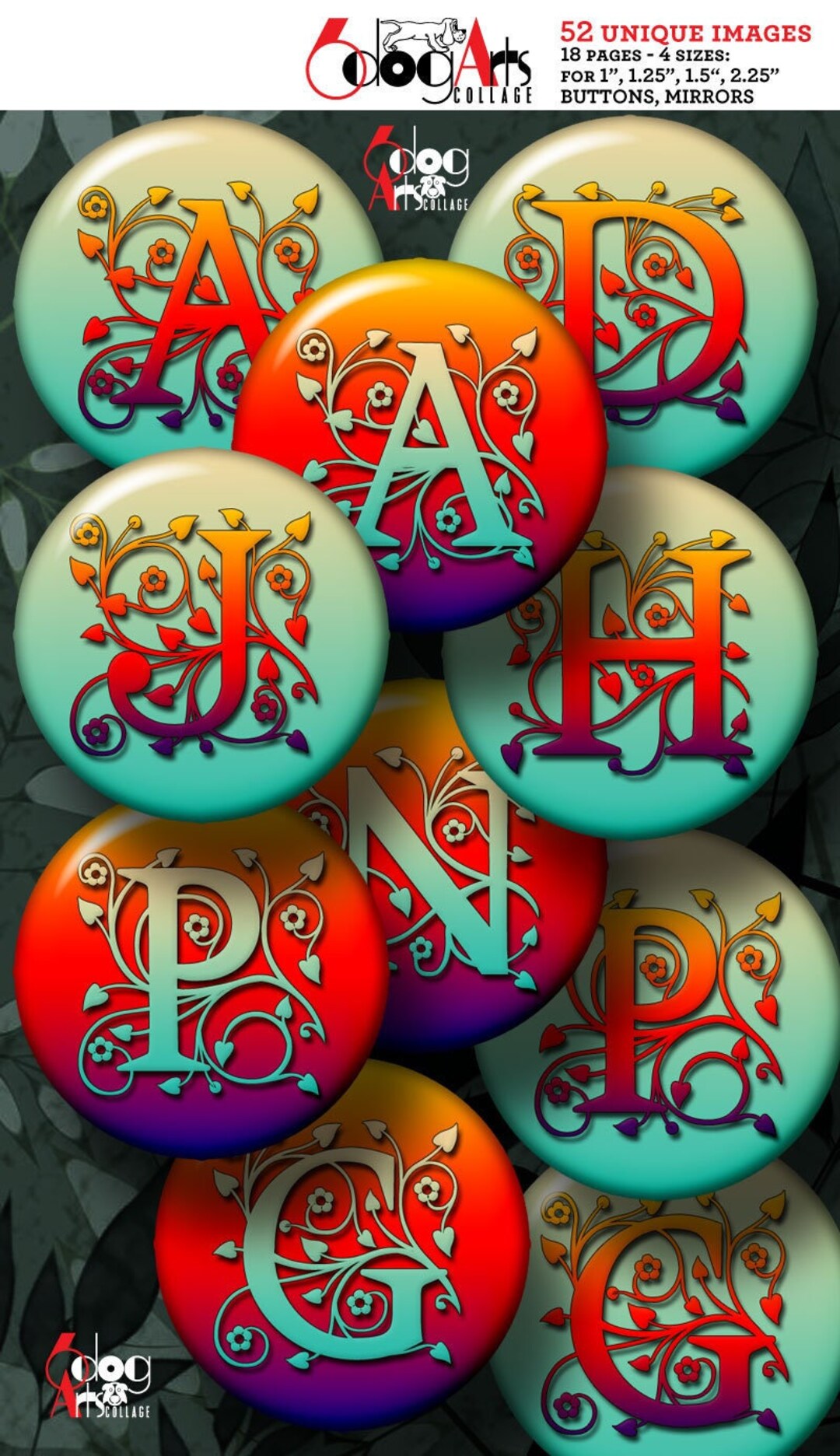 Digital Collage Sheets Alphabet Letters 2.625 - Etsy