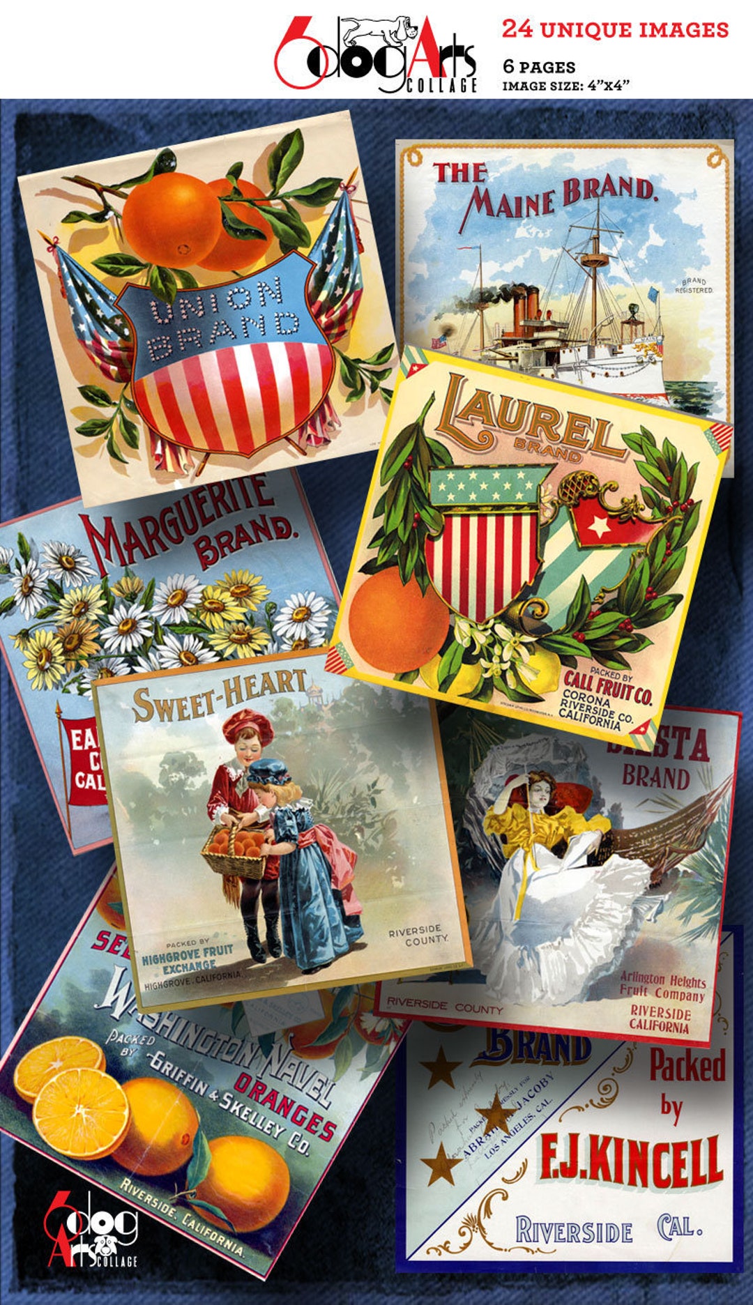 Vintage Crate Labels Digital Collage Sheets Printable Download - Etsy