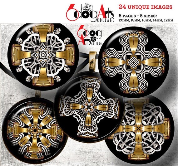 Crosses Digital Collage Sheets Printable Download for Pendants | Etsy