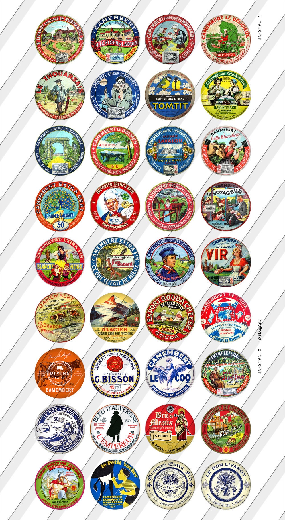 Vintage Cheese Labels Digital Collage Sheets Printable | Etsy