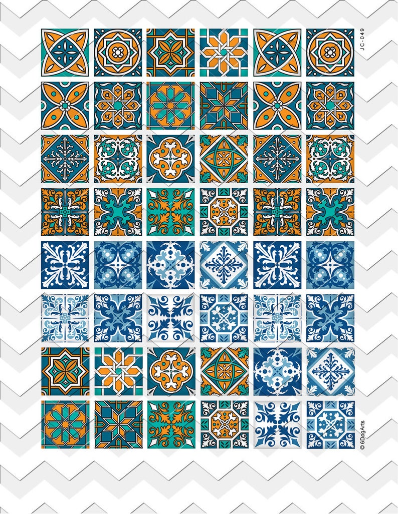Moroccan Tile Designs Digital Collage Sheets Printable - Etsy