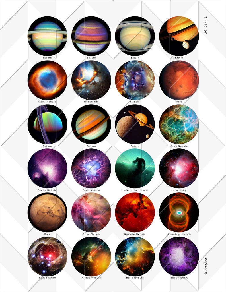 Astronomy Space Digital Collage Sheets Printable Downloads for | Etsy