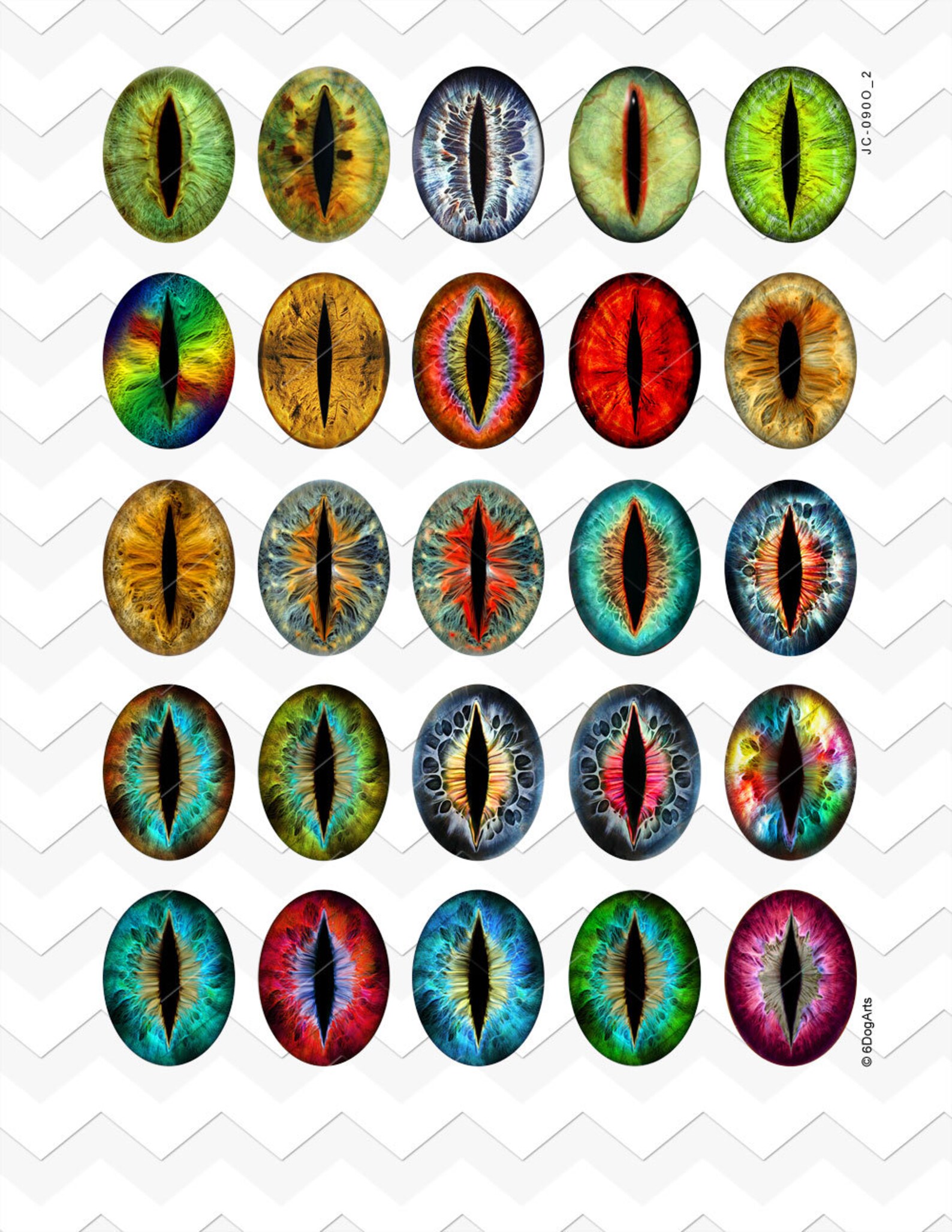 48 Creature Eyes Digital Collage Sheets Printable Jewelry Crafts ...