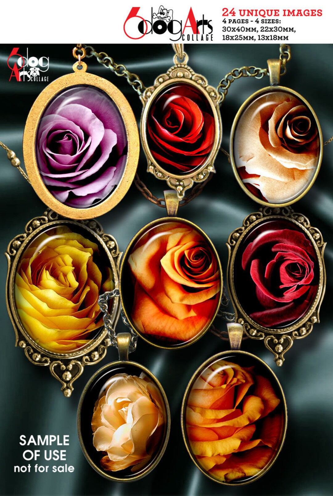 Rose Portrait Digital Collage Sheets Printable Download - Etsy