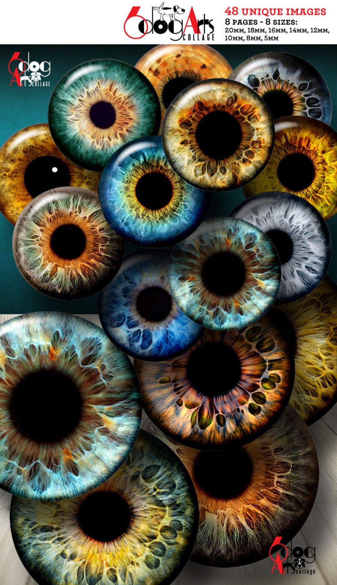 Doll Eyes Digital Collage Sheets Printable Realistic Irides - Etsy