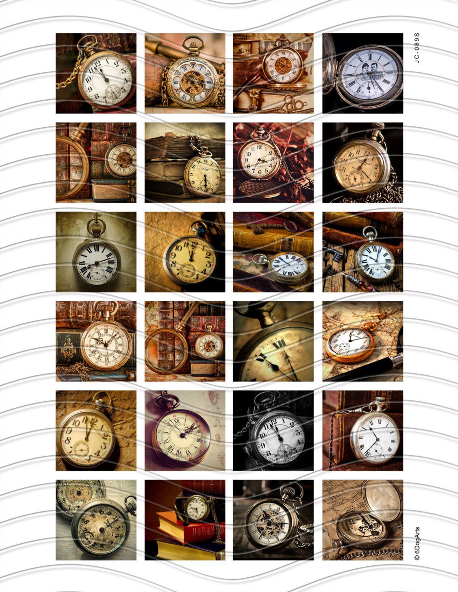 Vintage Pocket Watches Digital Collage Sheets Printable Download ...