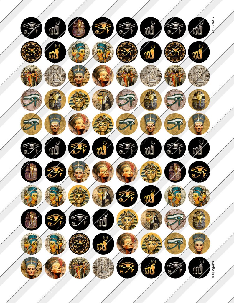 Ancient Egypt Digital Collage Sheets Printable Downloadable 20mm, 18mm ...