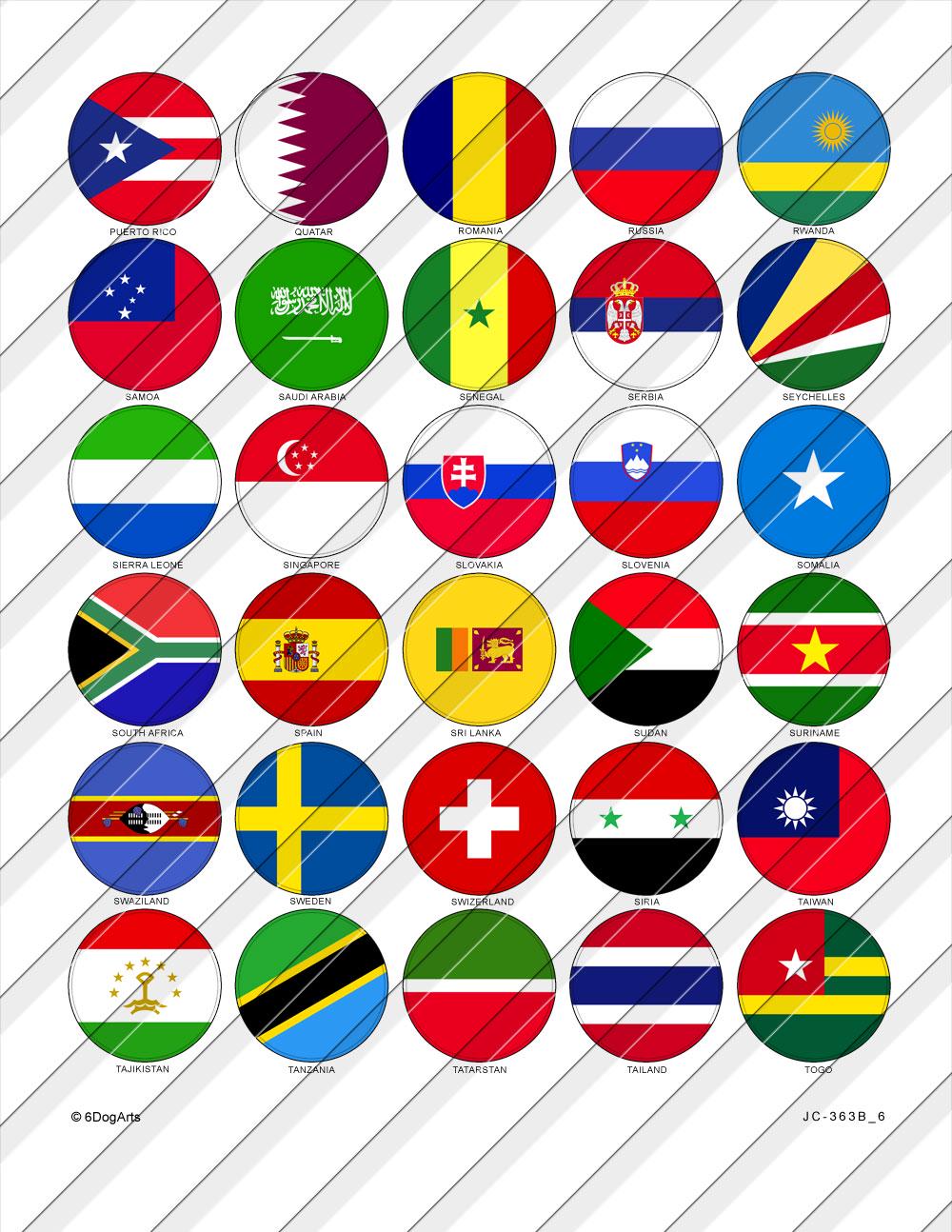210 World Flags Digital Collage Sheets Printable Download 1.375 ...