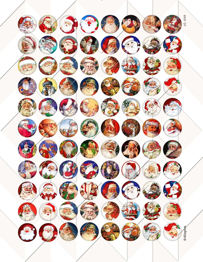 72 Santa Claus Christmas Images Digital Collage Sheets - Etsy