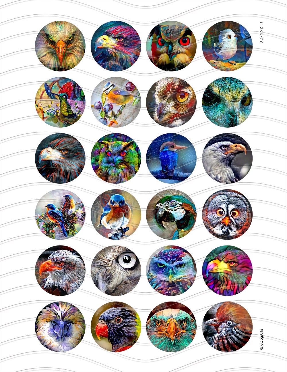 Bird Painting Digital Collage Sheets Printable Downloads for | Etsy