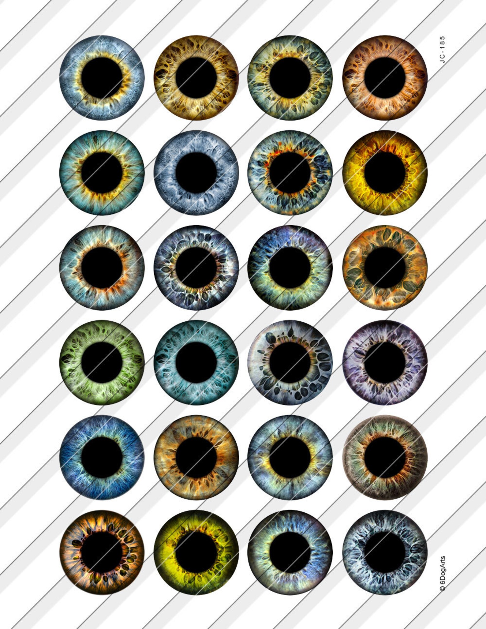 Doll Eyes Digital Collage Sheets Printable Irides With MEDIUM | Etsy