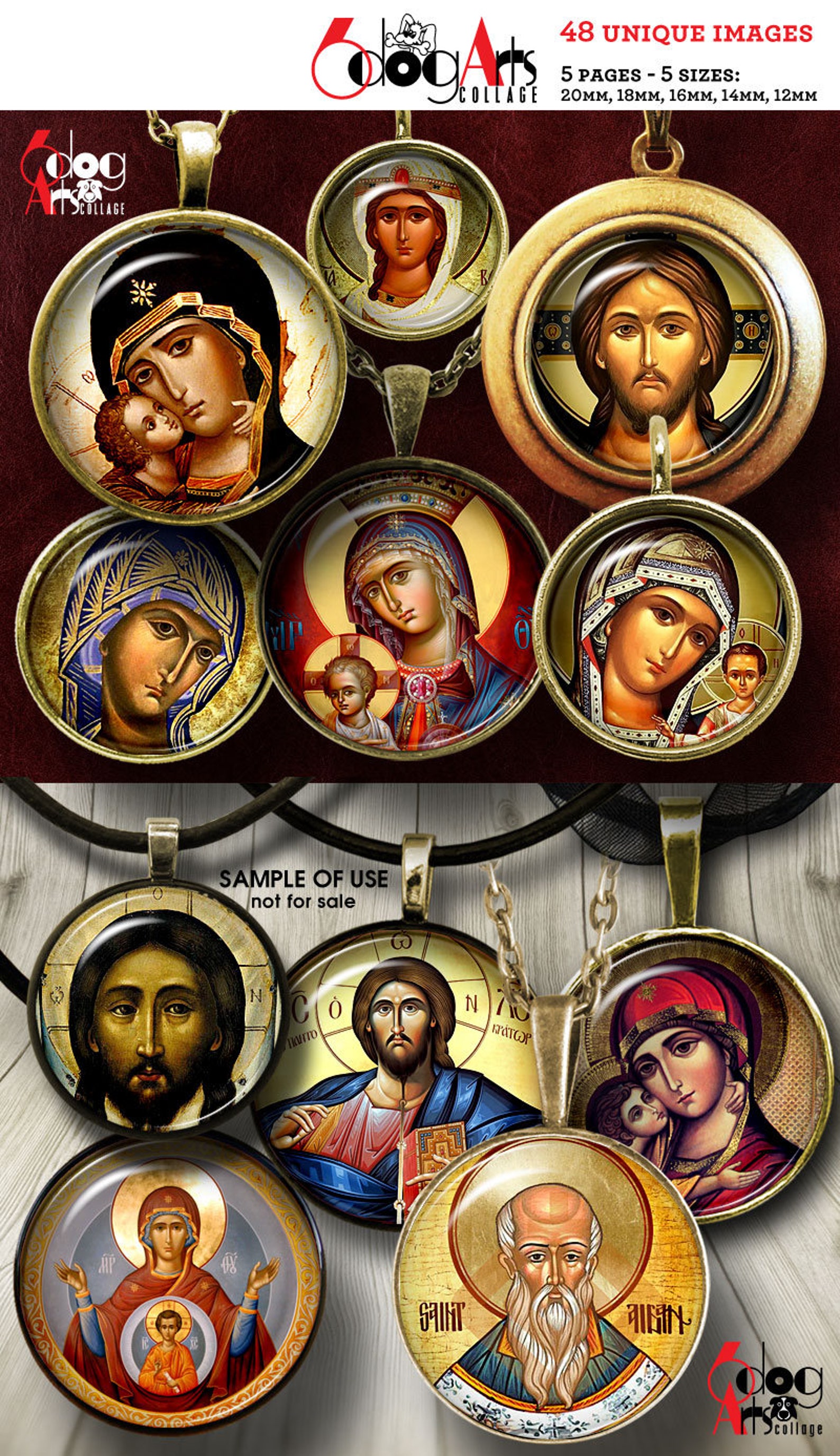 Russian Religious Icons Digital Collage Sheets Printable | Etsy