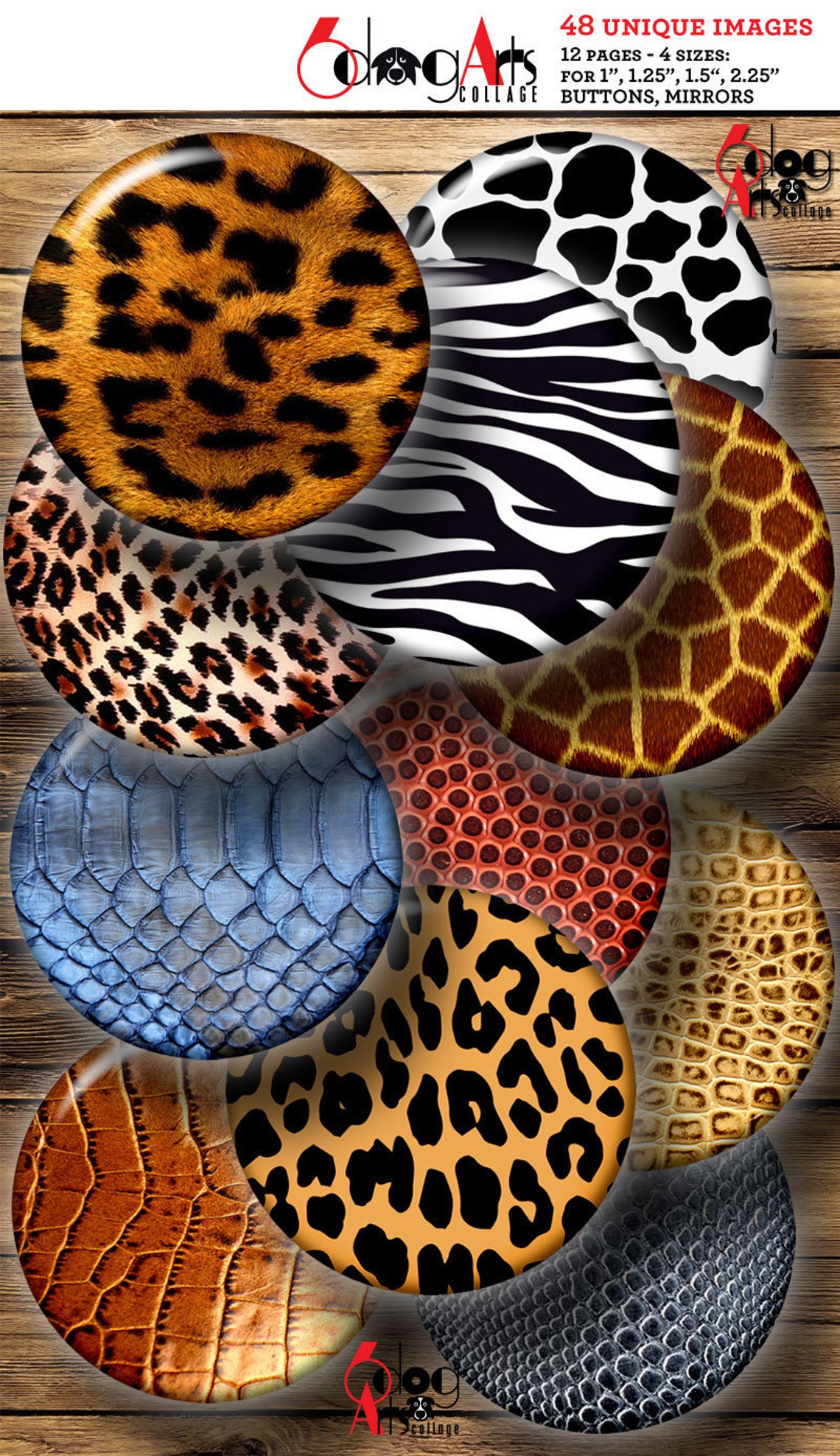 Animal Print Pattern Digital Collage Sheets Printable - Etsy