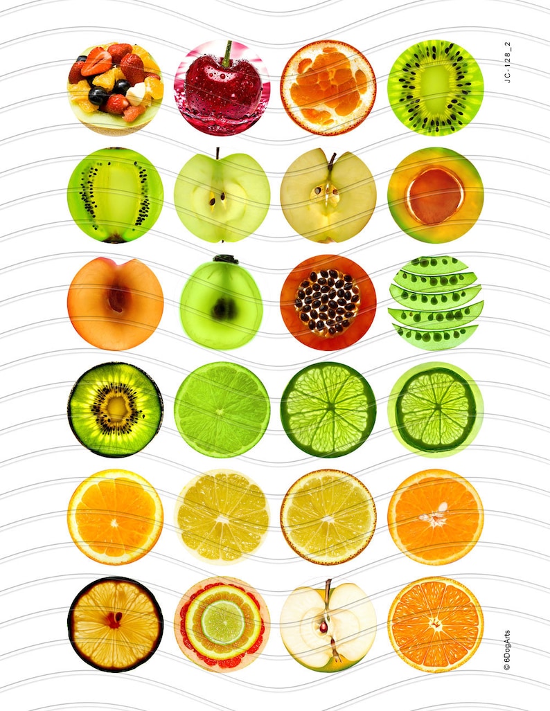 Fruits Digital Collage Sheets Printable Downloads for Earrings | Etsy