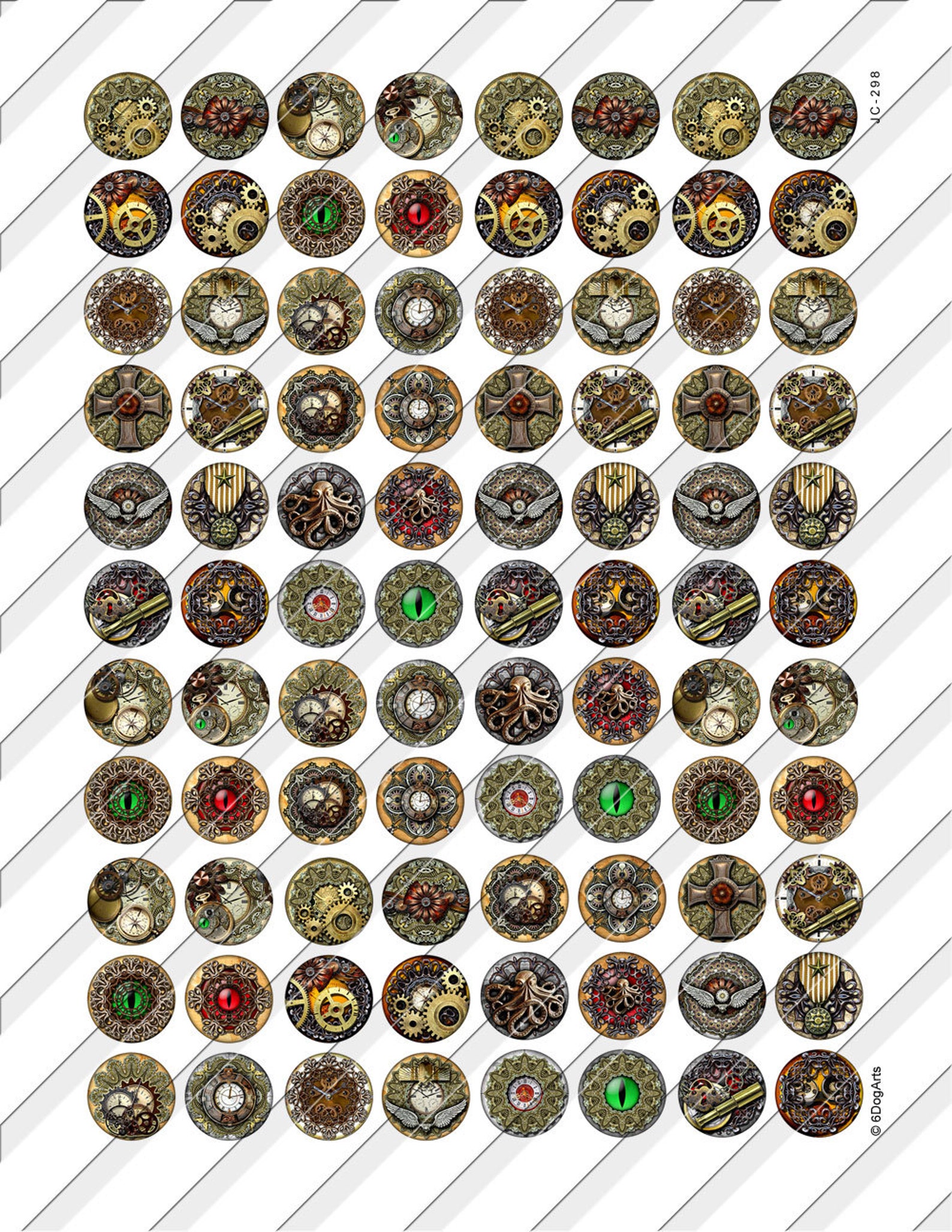 Steampunk Designs Digital Collage Sheets Printable Downloads - Etsy
