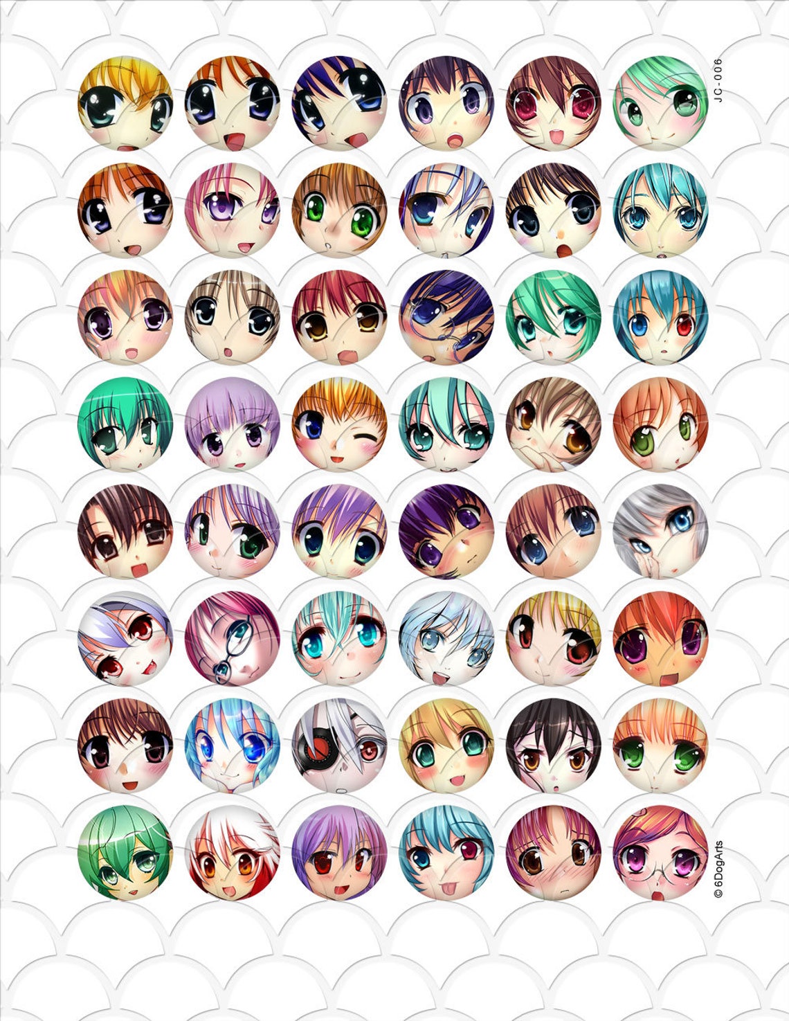 Anime Manga Eyes Digital Collage Sheets Printable Download for | Etsy