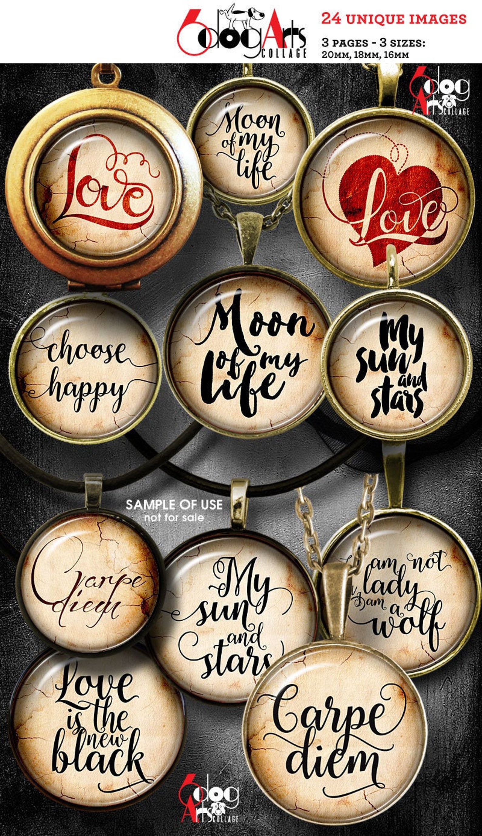 Love Quotes Digital Collage Sheets Printable Download Mini - Etsy