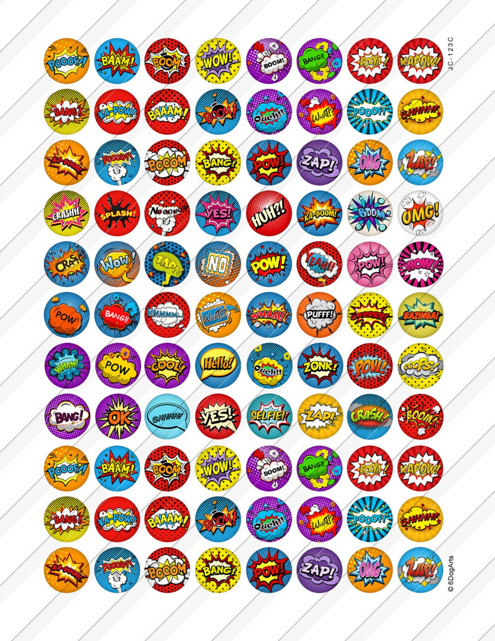 Comic Book Exclamations Digital Collage Sheets Printables for Glass ...