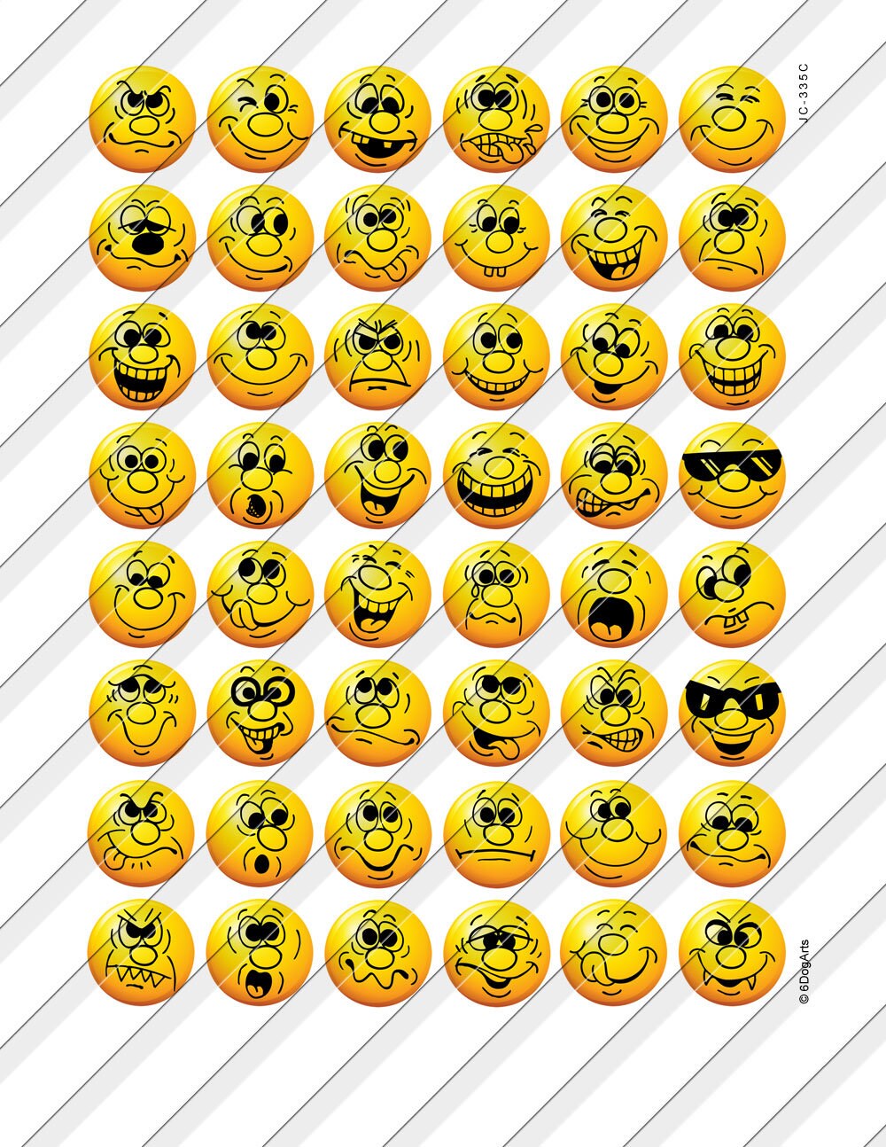 Smileys Emoji Digital Collage Sheets Printable Downloads for - Etsy