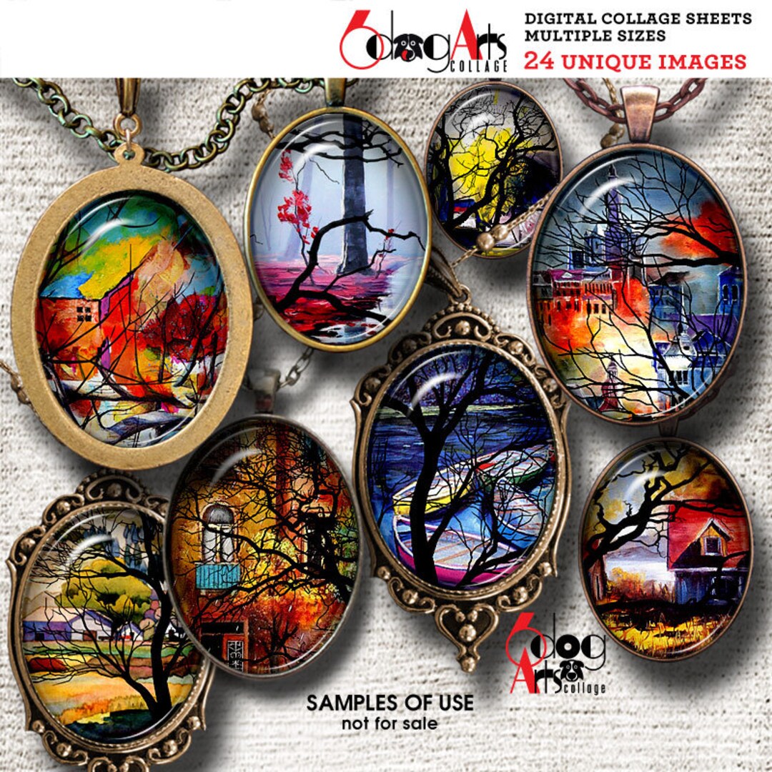 Tree Branches Digital Collage Sheets Printable Download - Pendants ...