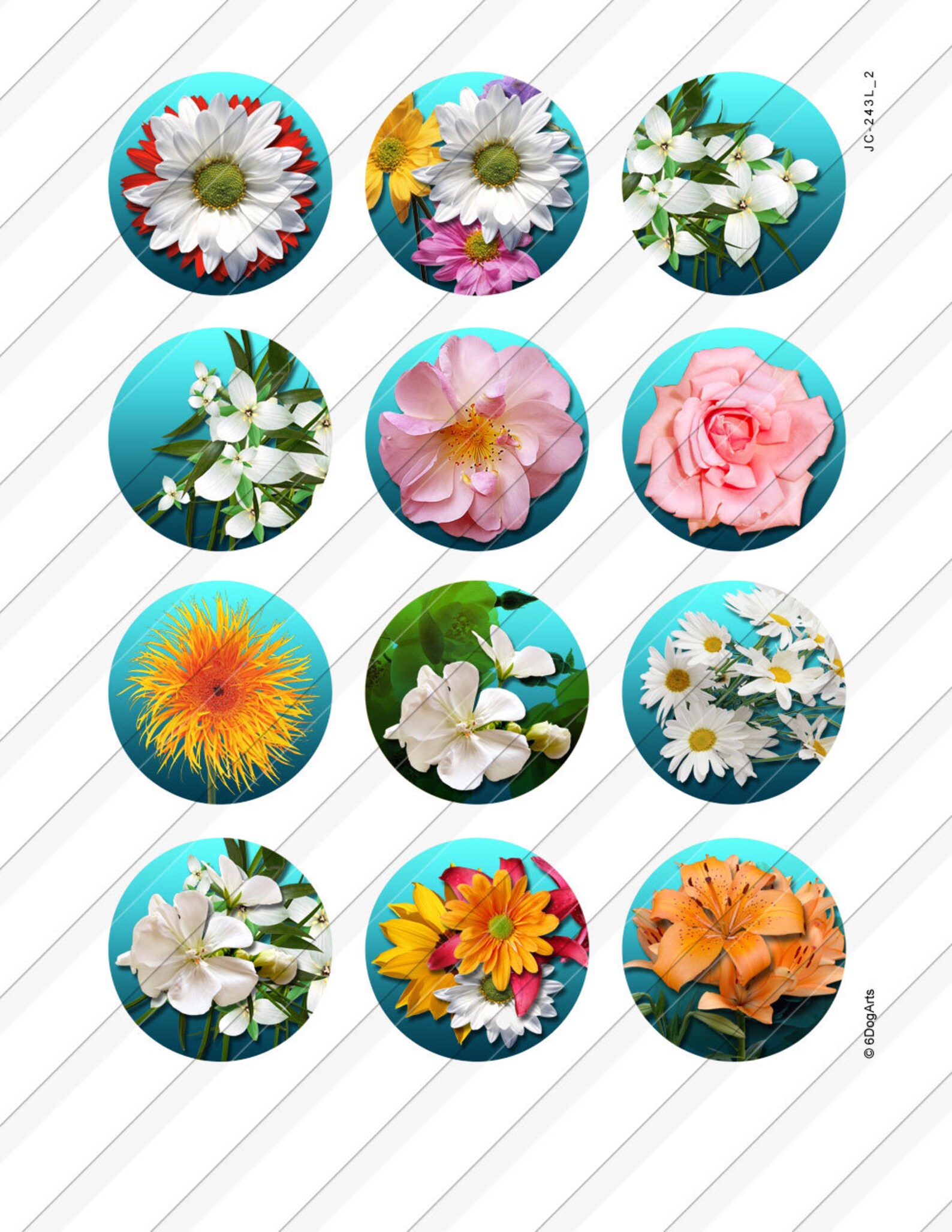 Flower Bouquet Digital Collage Sheets Printable Download for | Etsy