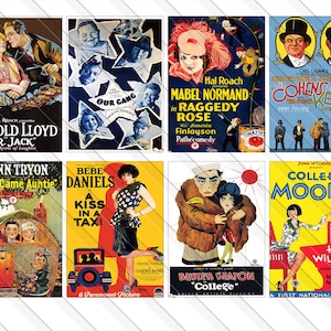 24 Vintage Movie Posters 2.5x3.5 ATC ACEO Cards Digital Collage Sheets ...