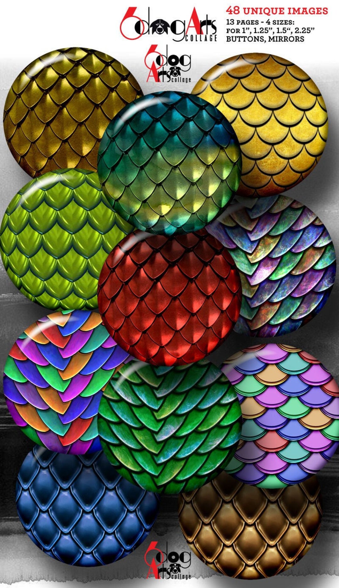 Dragon Scales Pattern Digital Collage Sheets Printable - Etsy